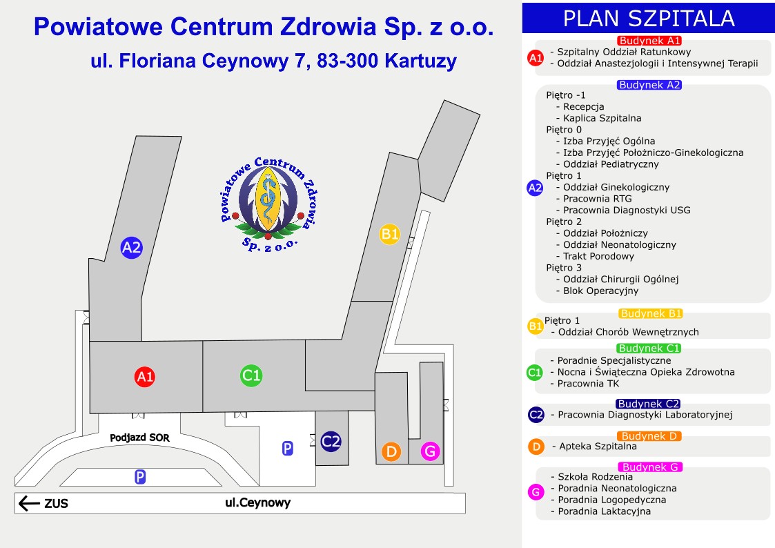 Plan szpitala - Powiatowe Centrum Zdrowia w Kartuzach